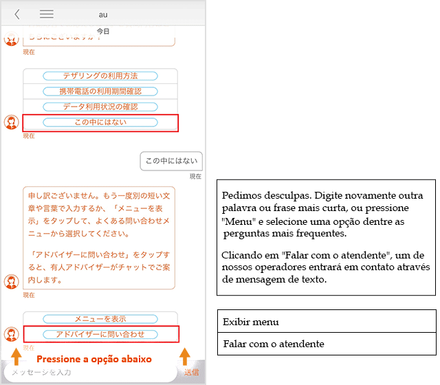Inquire through message | Customer Support | au