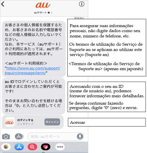Inquire through message | Customer Support | au