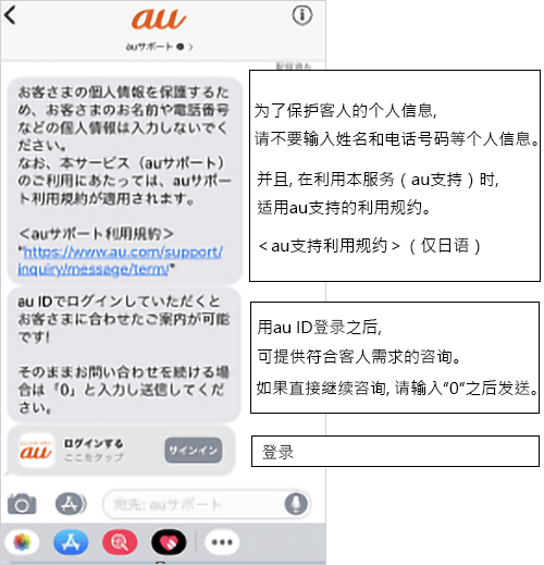 Inquire through message | Customer Support | au